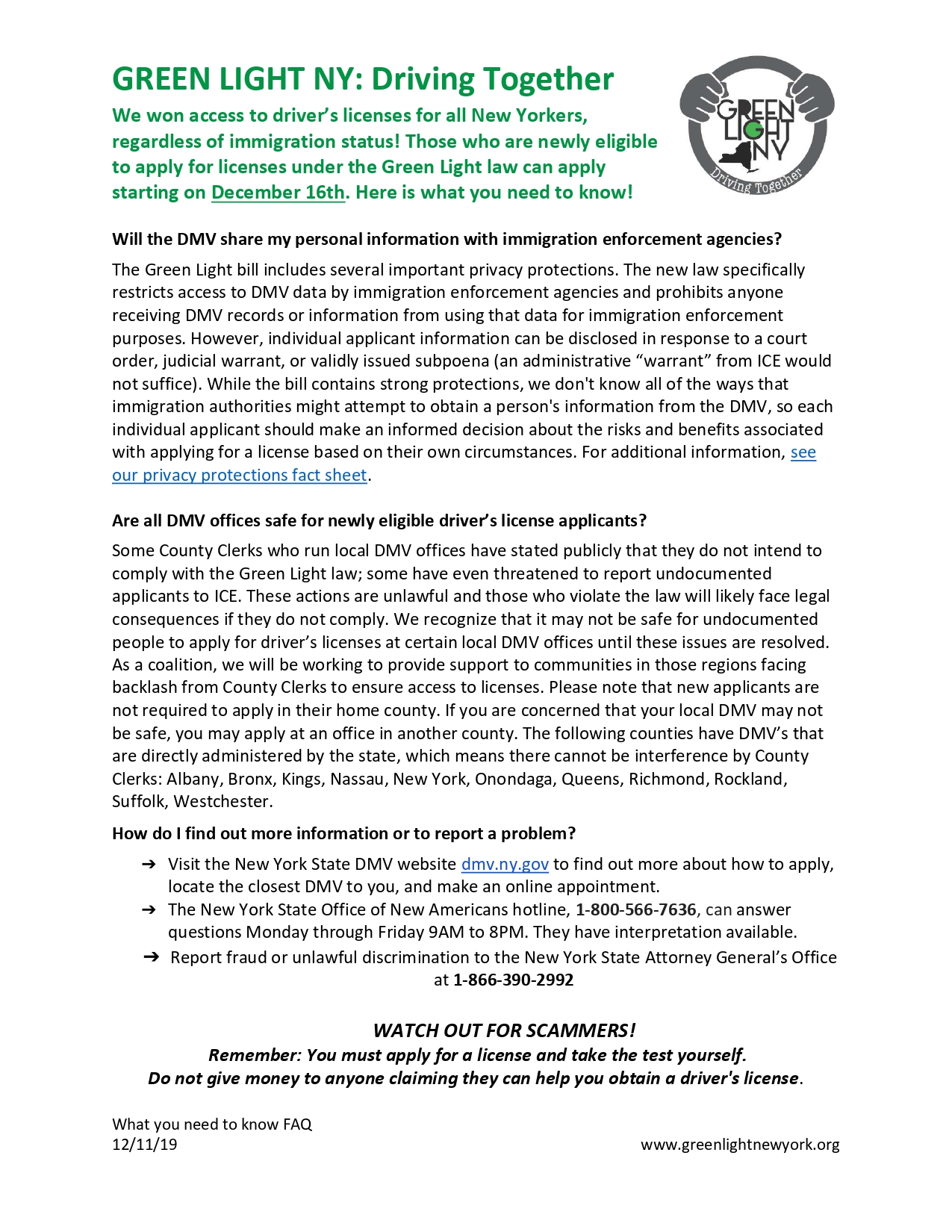 Implementation – GREEN LIGHT NY